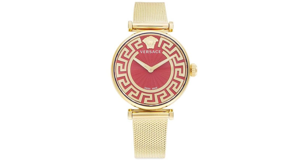 Versace Greca Chic Ip & Guilloché Dial Bracelet Watch/35Mm in Pink | Lyst