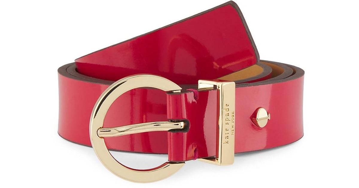 Kate Spade Patent Leather Belt in Red | Lyst