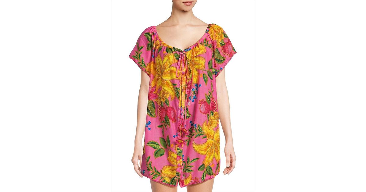 FARM Rio Summer Fruit Minidress in Pink | Lyst UK