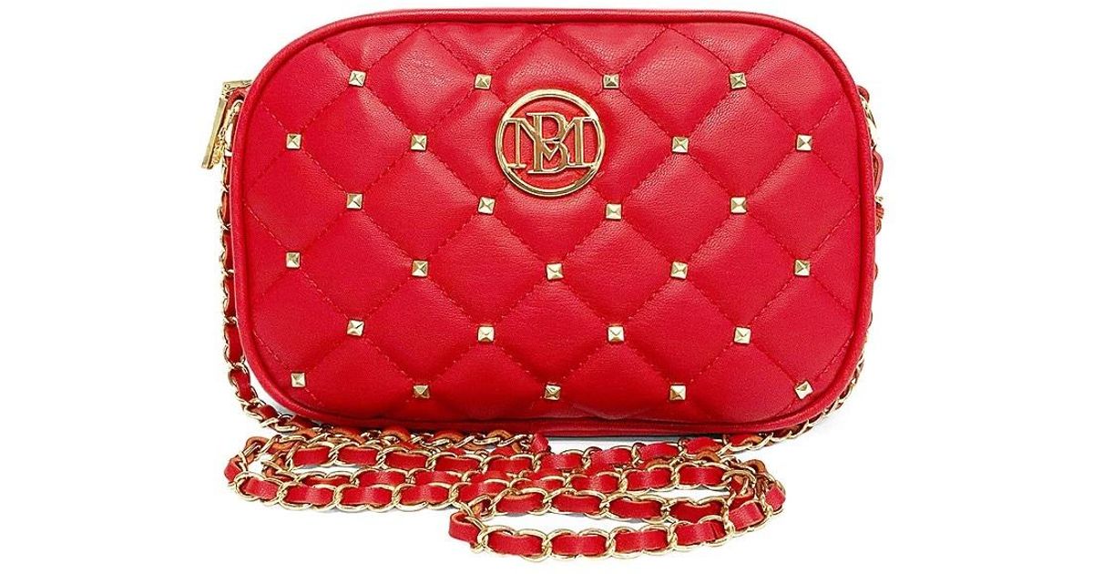 Badgley Mischka Quilted Logo Chain Camera Bag In Red Lyst