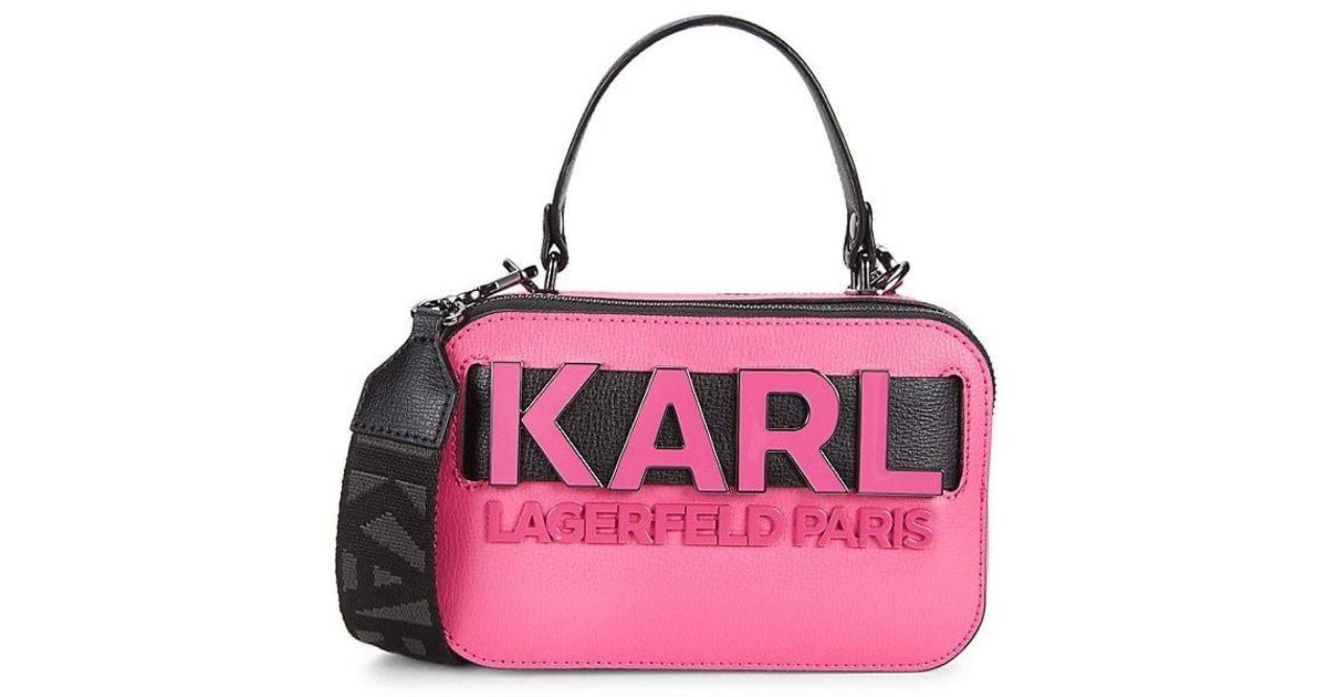 Karl Lagerfeld Simone Logo Camera Bag in Pink | Lyst