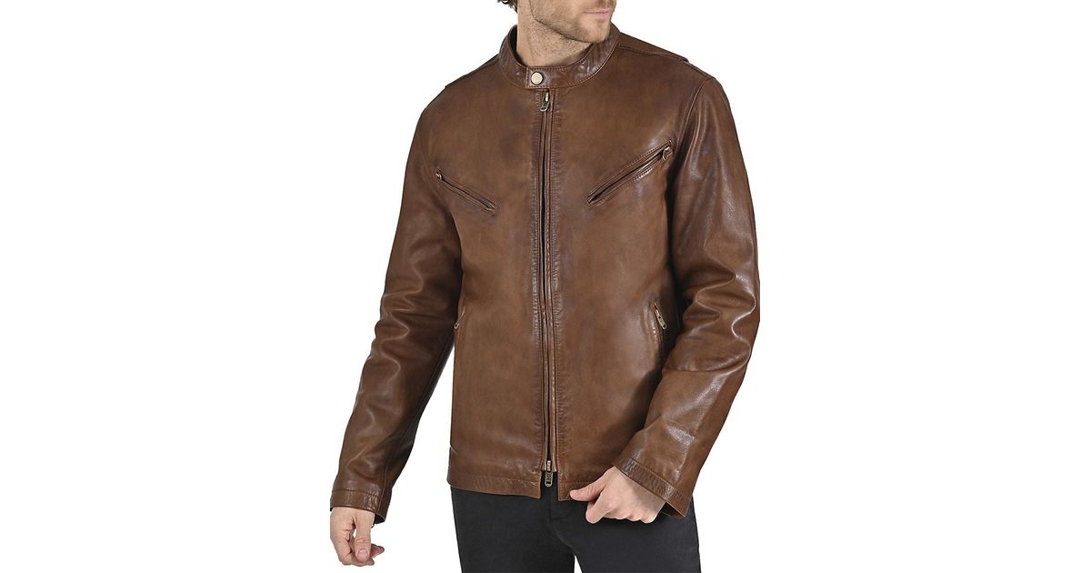 Frye Leather Bomber Jacket in Brown for Men | Lyst UK
