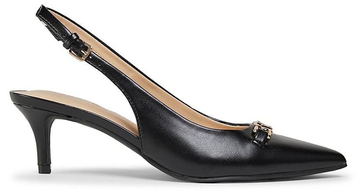 Tommy Hilfiger Tienna 50Mm Buckle-Detail Slingback Pumps in Metallic | Lyst