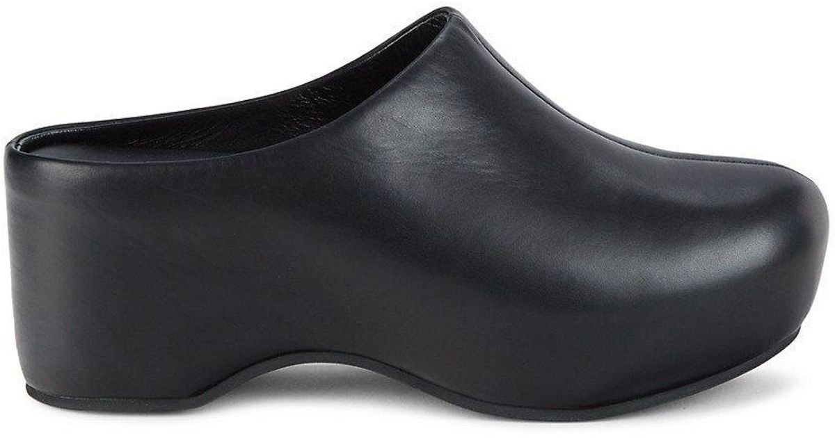 Vince Isa Leather Platform Clogs in Black | Lyst