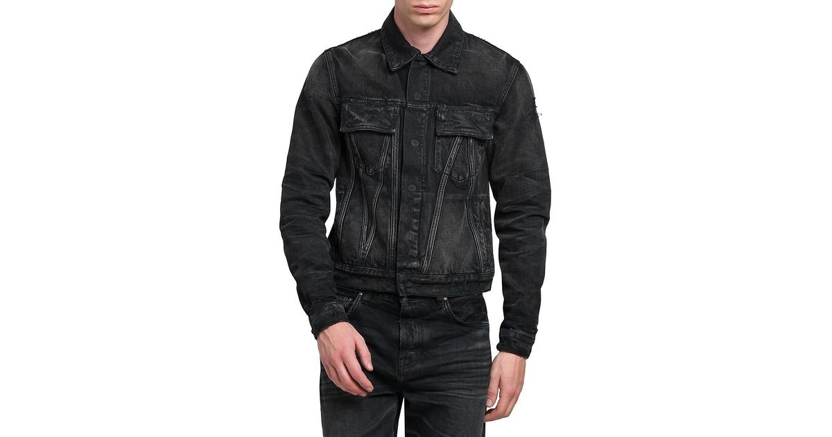 Amiri Denim Ma Trucker Jacket in Black for Men | Lyst
