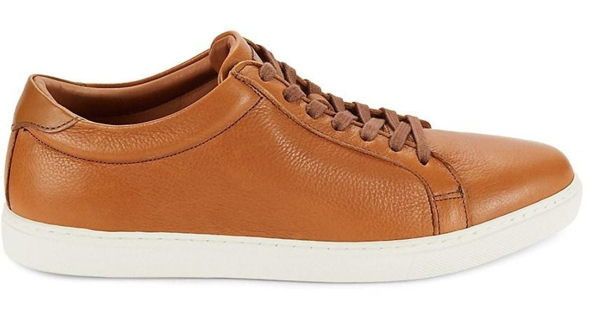 Allen Edmonds Courtside Leather Sneakers in Brown for Men | Lyst