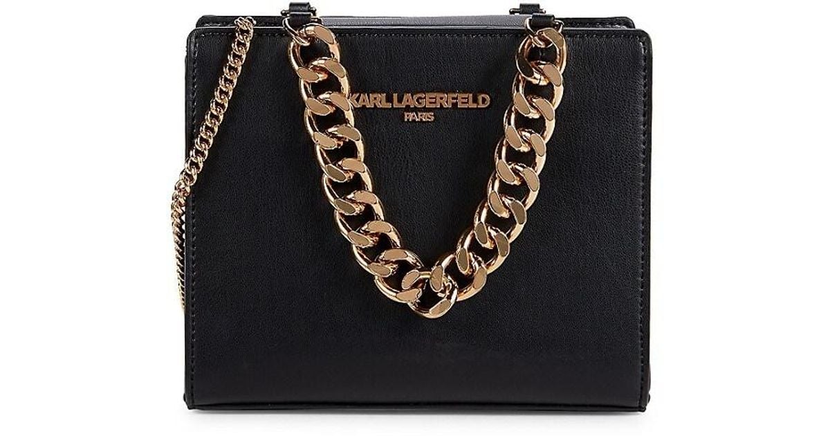 Karl Lagerfeld Mini Maybelle Chain Crossbody Bag in Black | Lyst