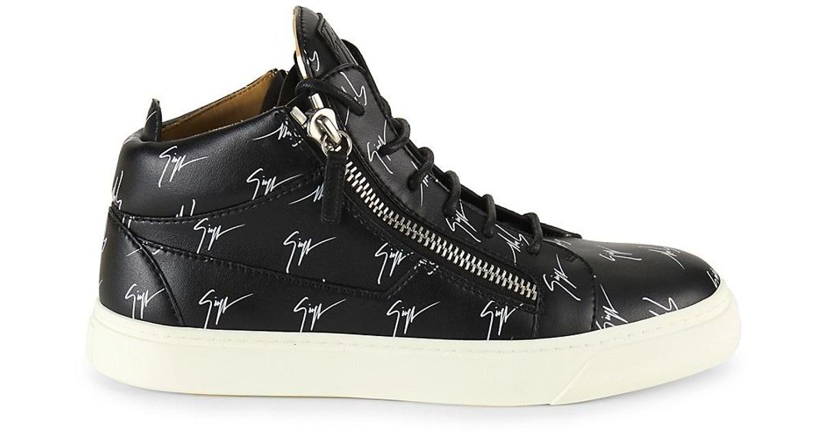 Giuseppe Zanotti Monogram Zip Sneakers in Black for Men | Lyst