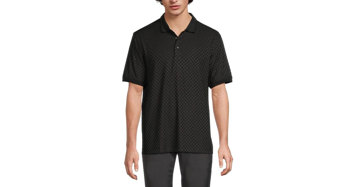 Robert Graham Aaron Checkered Classic-Fit Polo Shirt in Black for Men ...