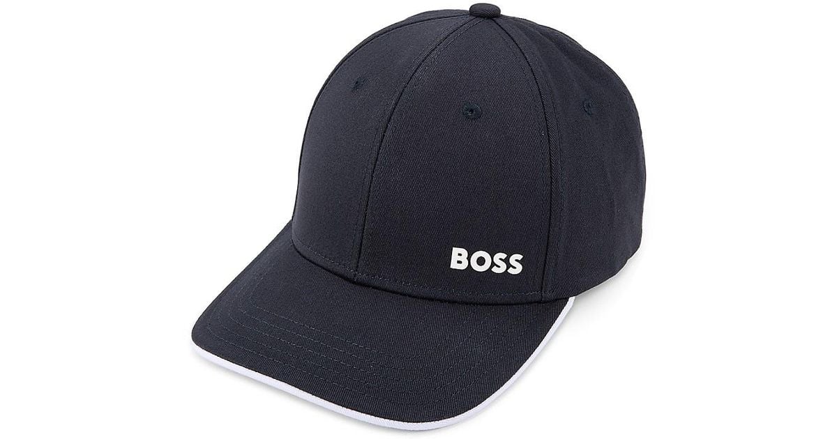 BOSS Logo Twill Baseball Cap in Blue for Men | Lyst