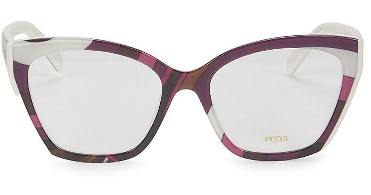PUCCI 56Mm Butterfly Optical Eyeglasses in Black | Lyst UK