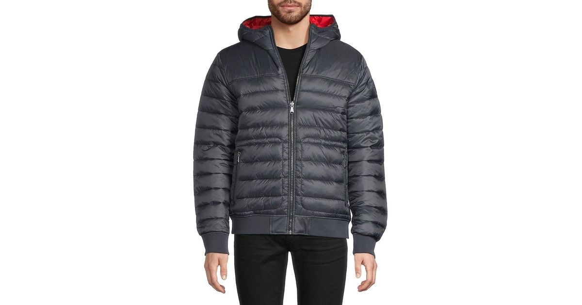 Pajar Maxwell Reversible Hooded Puffer Jacket in Gray for Men | Lyst