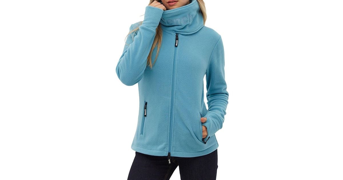 Bench Microfleece Thumbhole Zip Jacket in Blue | Lyst