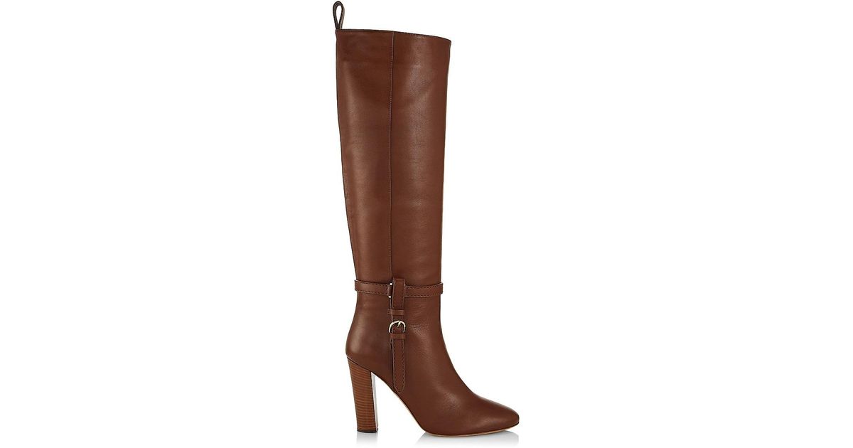 Ulla Johnson Annette 95Mm Leather Knee-High Boots in Brown | Lyst