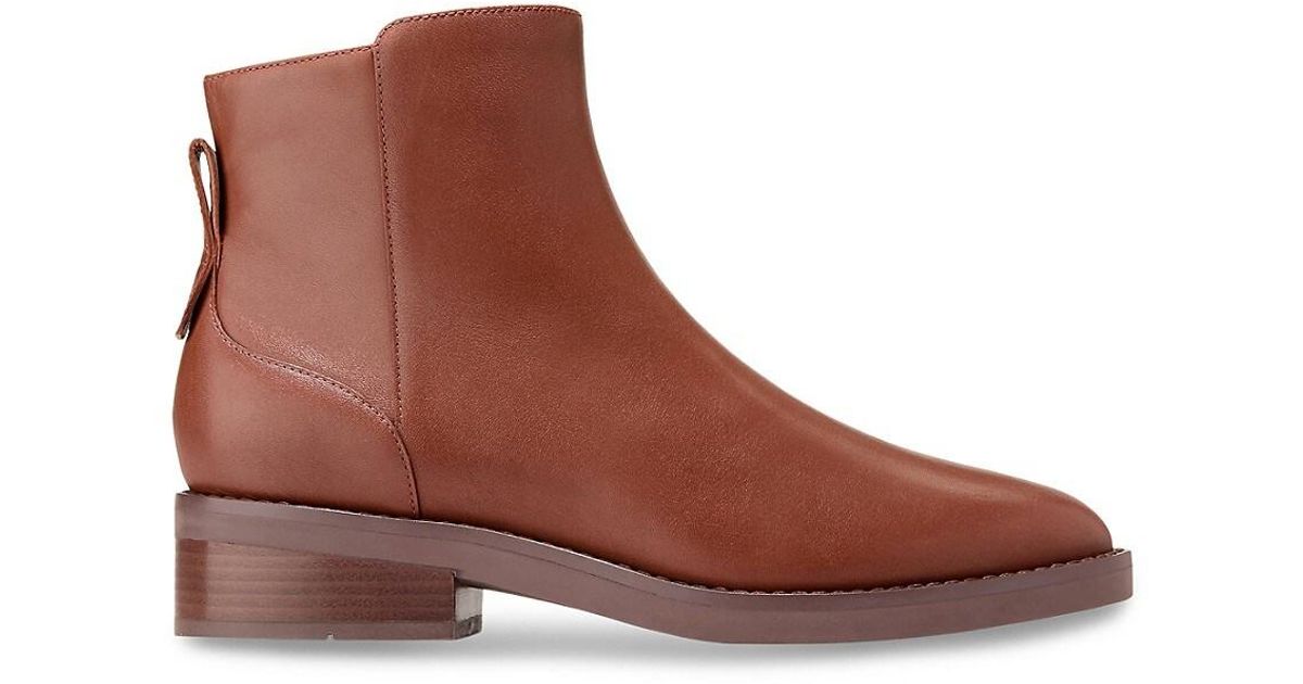 Cole Haan Leather Pointed-Toe Ankle Booties in Brown | Lyst