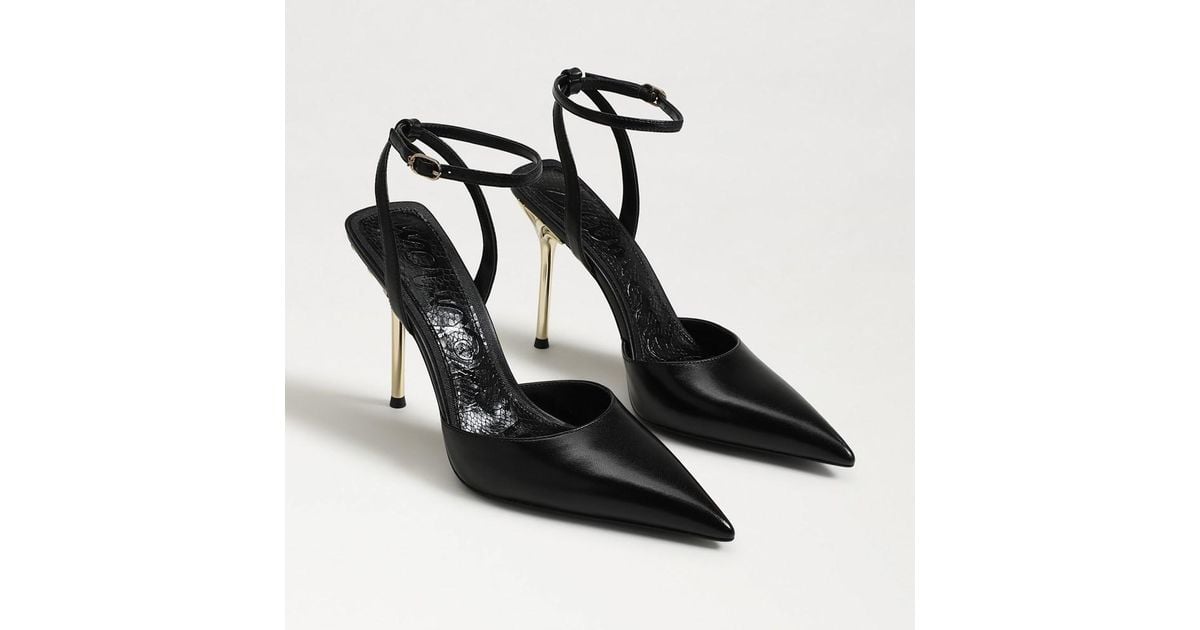 Sam Edelman Osha Ankle Strap Pump Leather in Black | Lyst