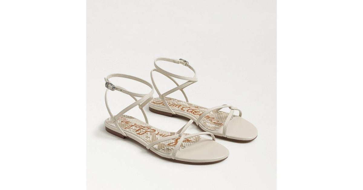 Sam Edelman Ellina Strappy Flat Sandal Bright Leather in Metallic | Lyst