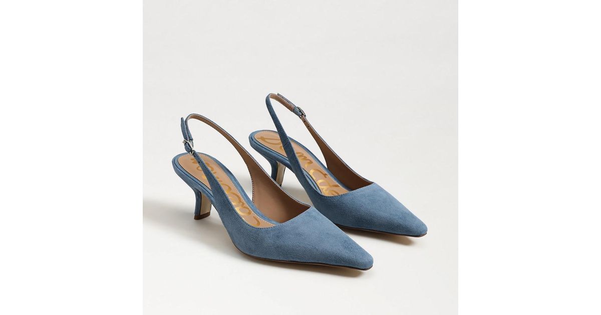 Sam Edelman Bianka Slingback Pump Agate Suede in Blue | Lyst