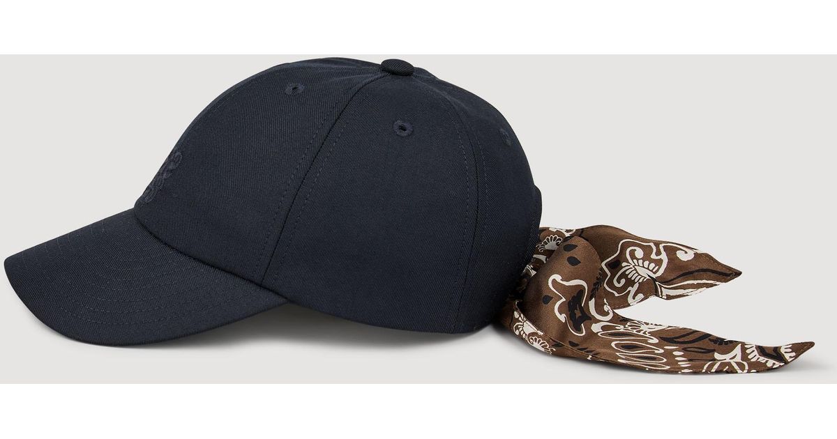 Sandro Cap With Tied Scarf in Blue | Lyst UK