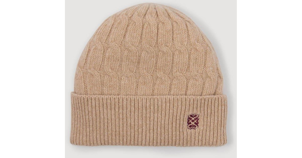 Sandro Wool And Cashmere Hat in Natural | Lyst UK