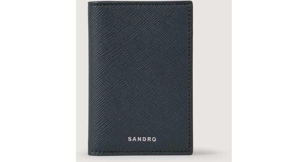 Sandro Reconstituted Leather Leather Wallet in Black for Men | Lyst UK