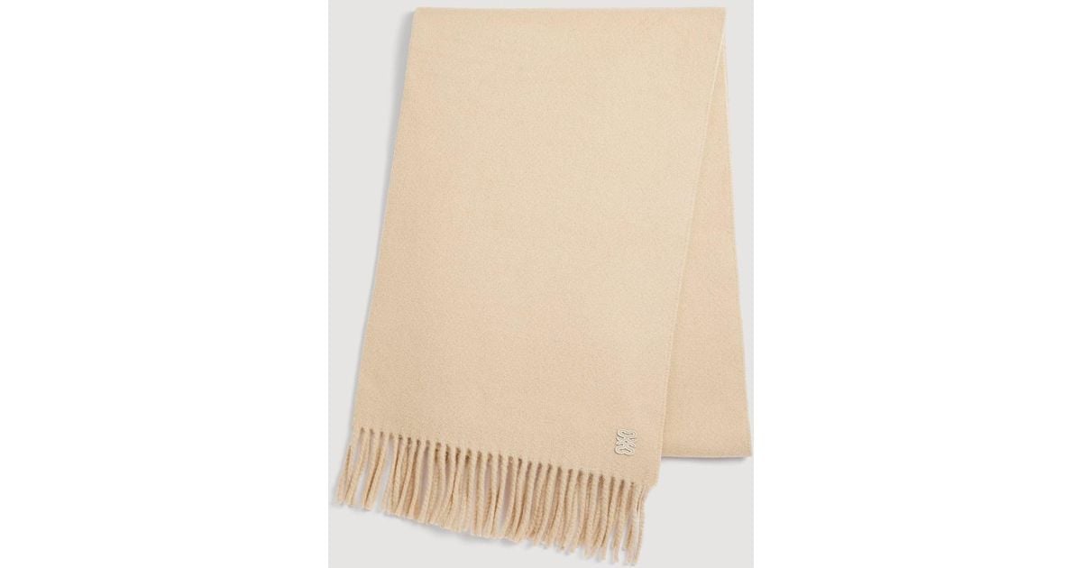 Sandro Fringed Wool Scarf in Natural for Men | Lyst UK