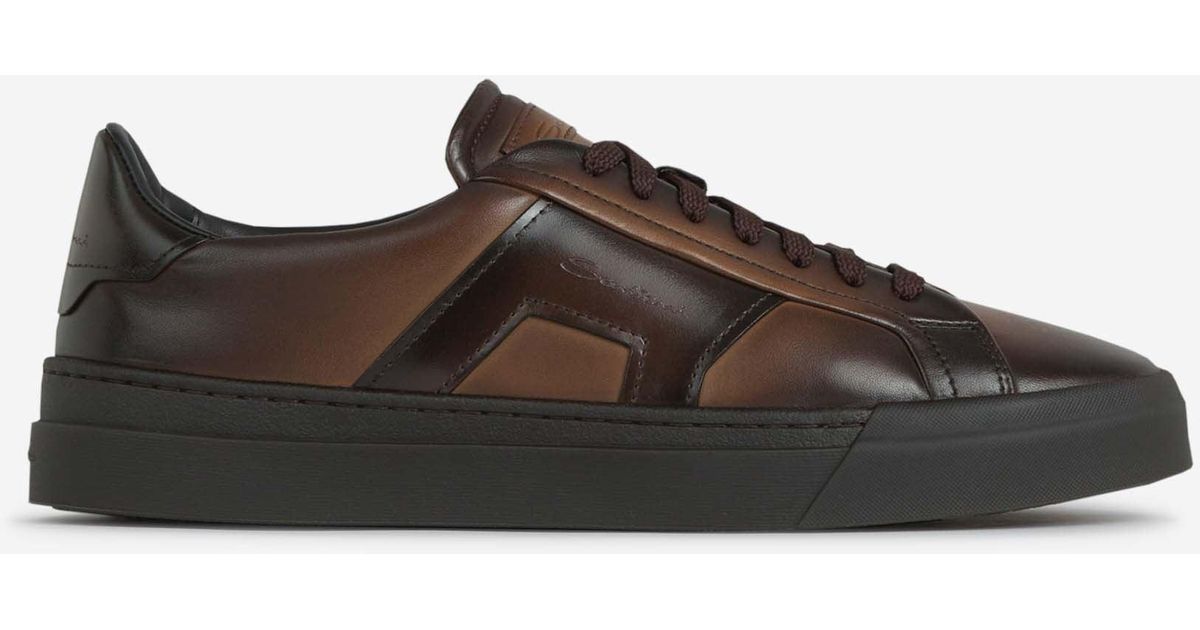 Santoni Double Buckle Sneakers Dark for Men | Lyst