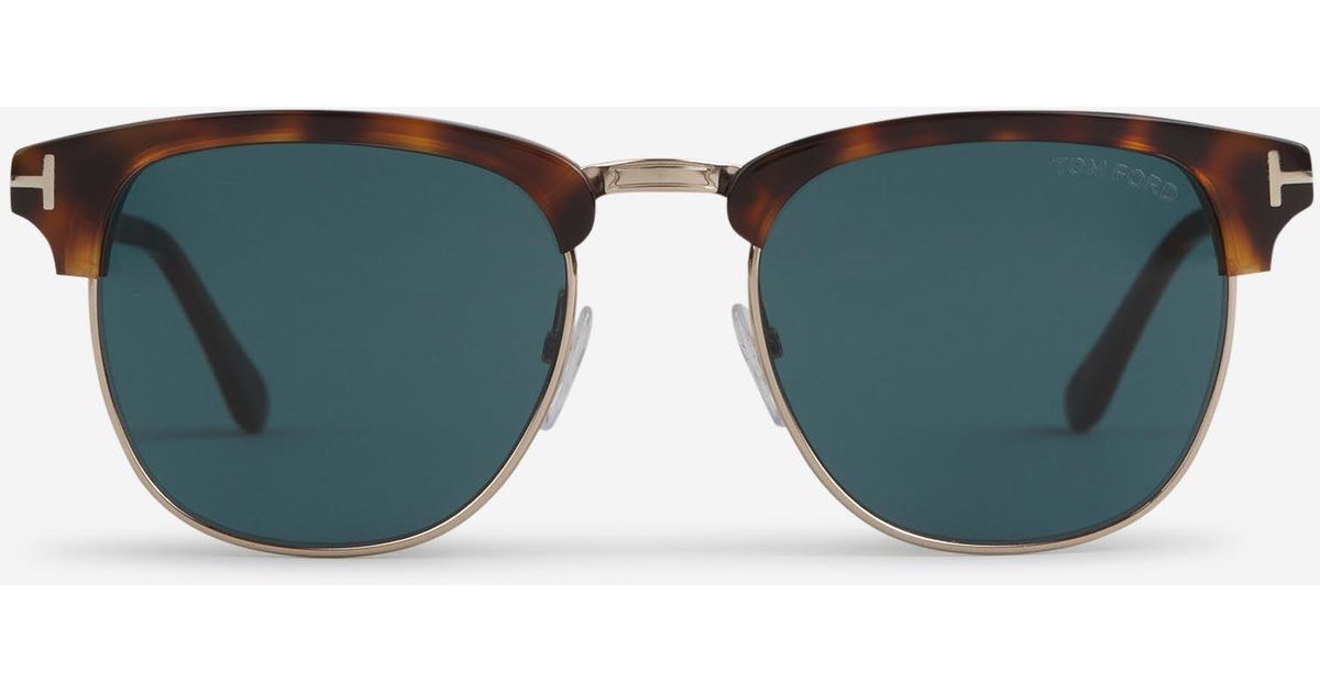 Tom Ford Henry Rectangular Sunglasses in Green for Men | Lyst