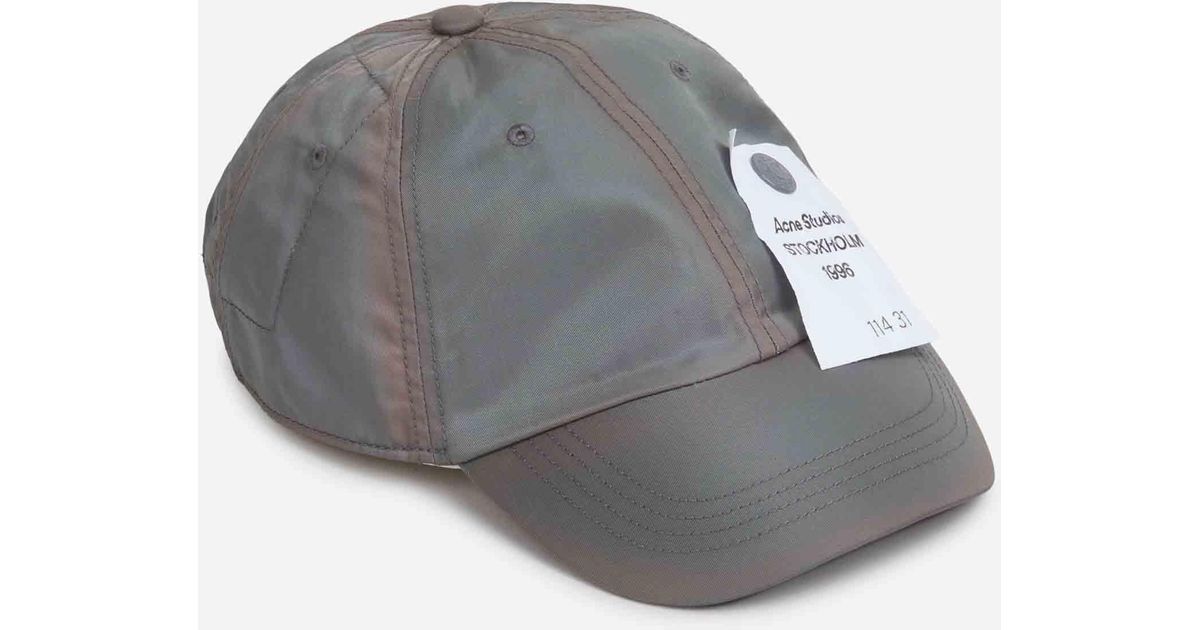 Acne Studios Logo Patch Cap in Grey for Men | Lyst UK