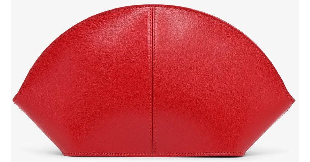 The Row Mel Red Leather Clutch | Lyst