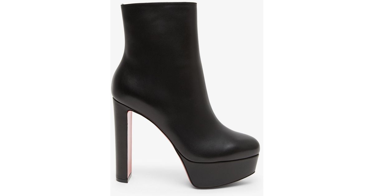 Christian Louboutin Loo 130 Leather Platform Boots in Black | Lyst