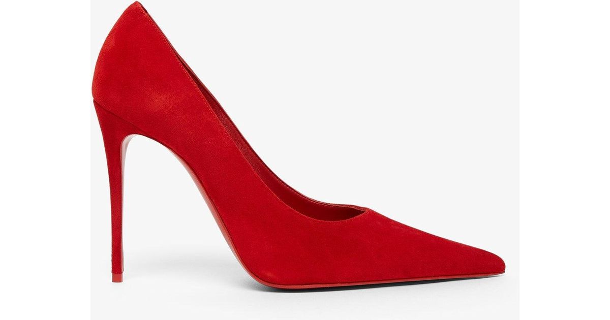 Christian Louboutin Kate Max 100 Red Suede Pumps | Lyst