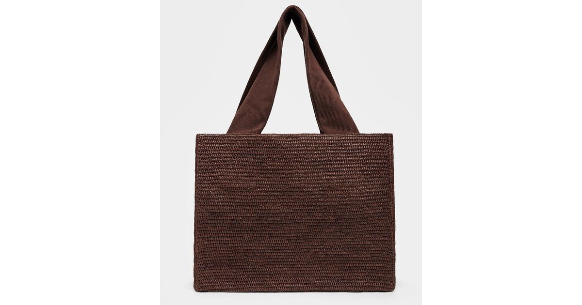 The Row Loretta Dark Brown Raffia Bag | Lyst