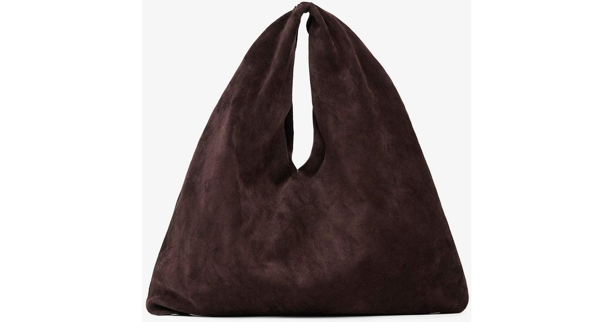 The Row Bindle Small Brown Suede Bag | Lyst