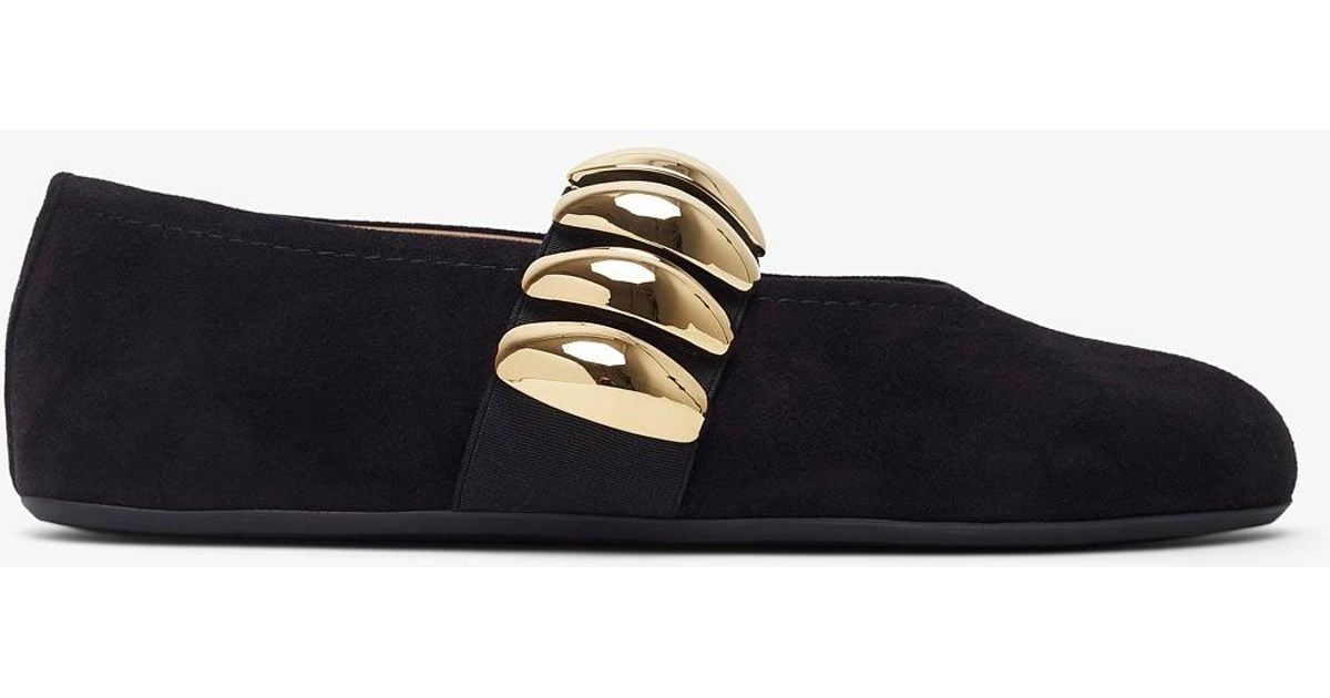 Alaïa Black Jewel Ballet Flats in White | Lyst UK