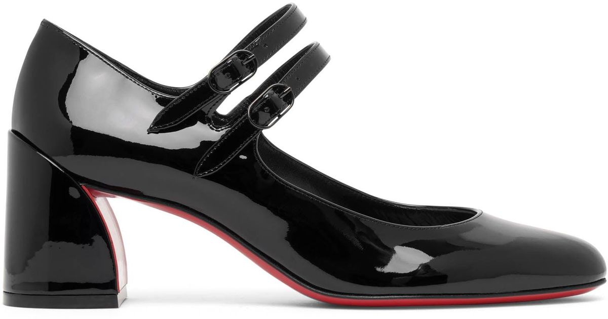 Christian Louboutin Miss Jane 55 Black Patent Pumps | Lyst
