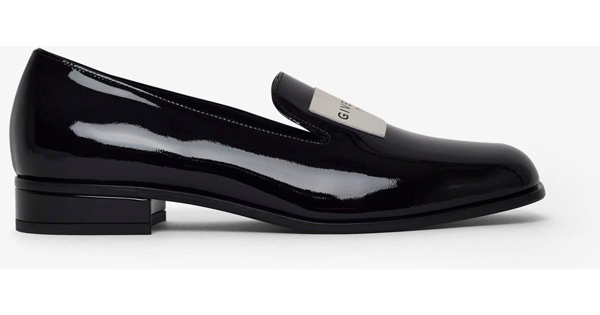 Givenchy Tux Black Patent Loafers in White | Lyst
