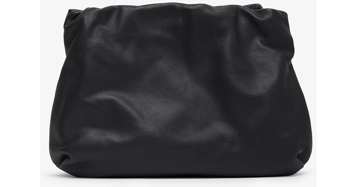 The Row Large Bourse Black Leather Clutch | Lyst UK