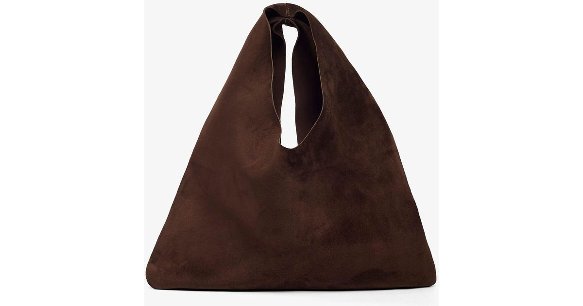 The Row Small Bindle Brown Suede Shoulder Bag | Lyst