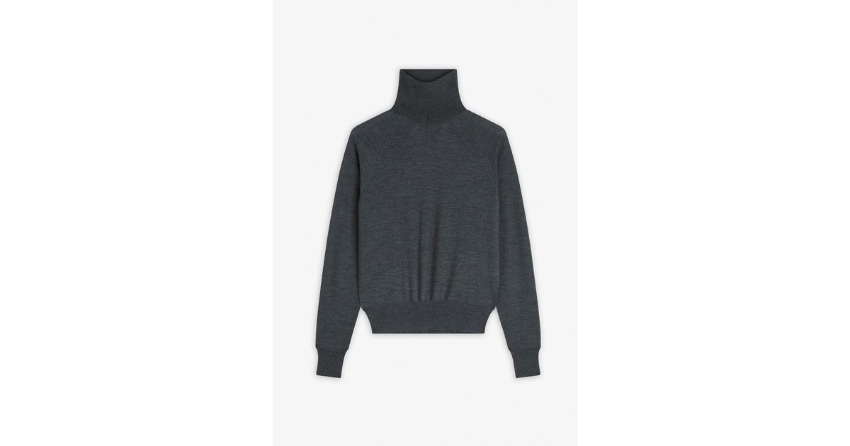 Phoebe Philo High Neck Grey Jumper in Blue | Lyst UK