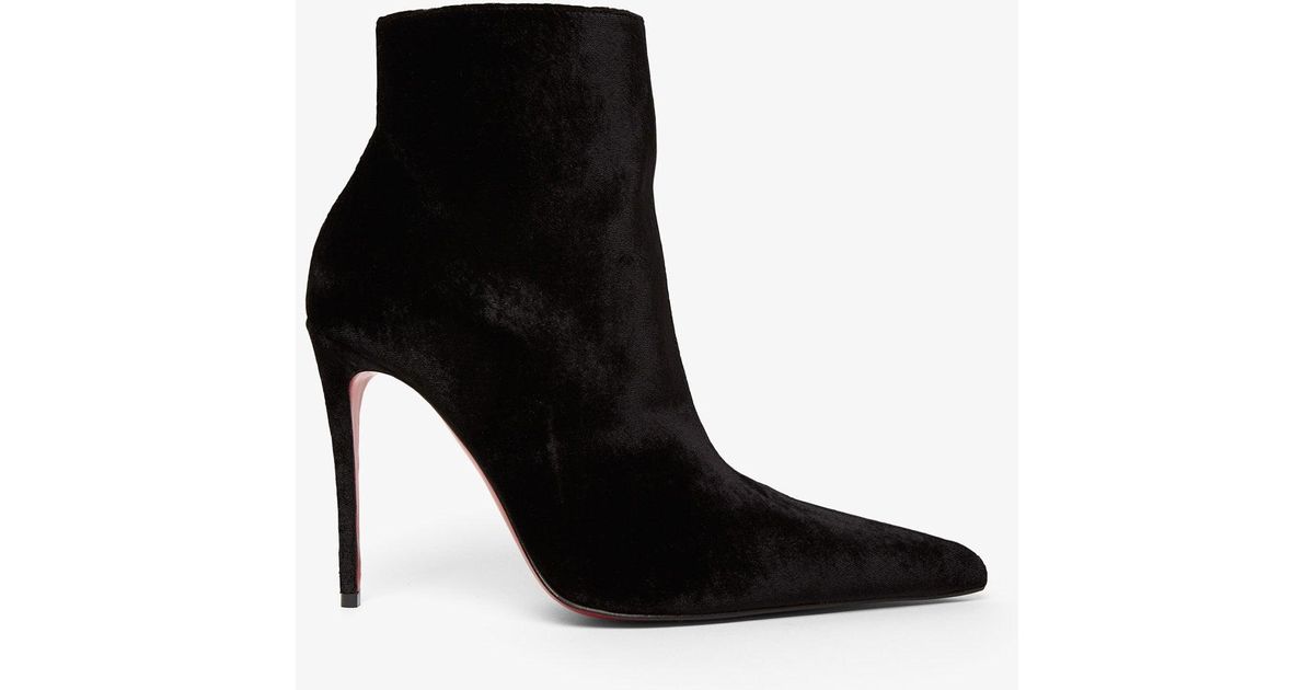 Christian Louboutin Kate Max 100 Black Velvet Boots | Lyst