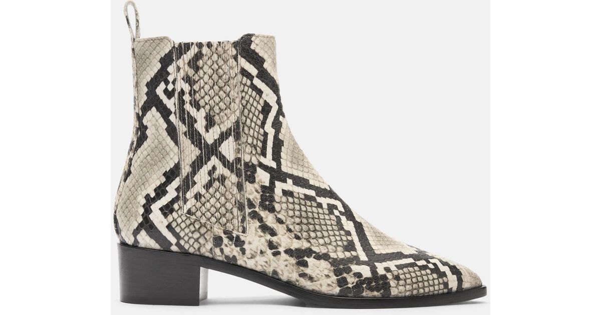 SCAROSSO Olivia Python Chelsea Boots in Black | Lyst