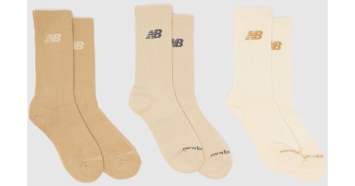 New Balance Everyday Crew Sock 3 Pack in White | Lyst UK