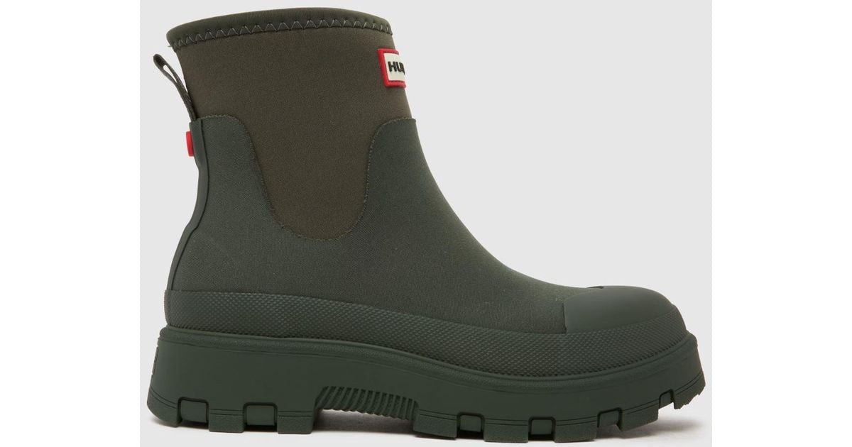 HUNTER Elements Neoprene Chelsea Boots in Green | Lyst UK