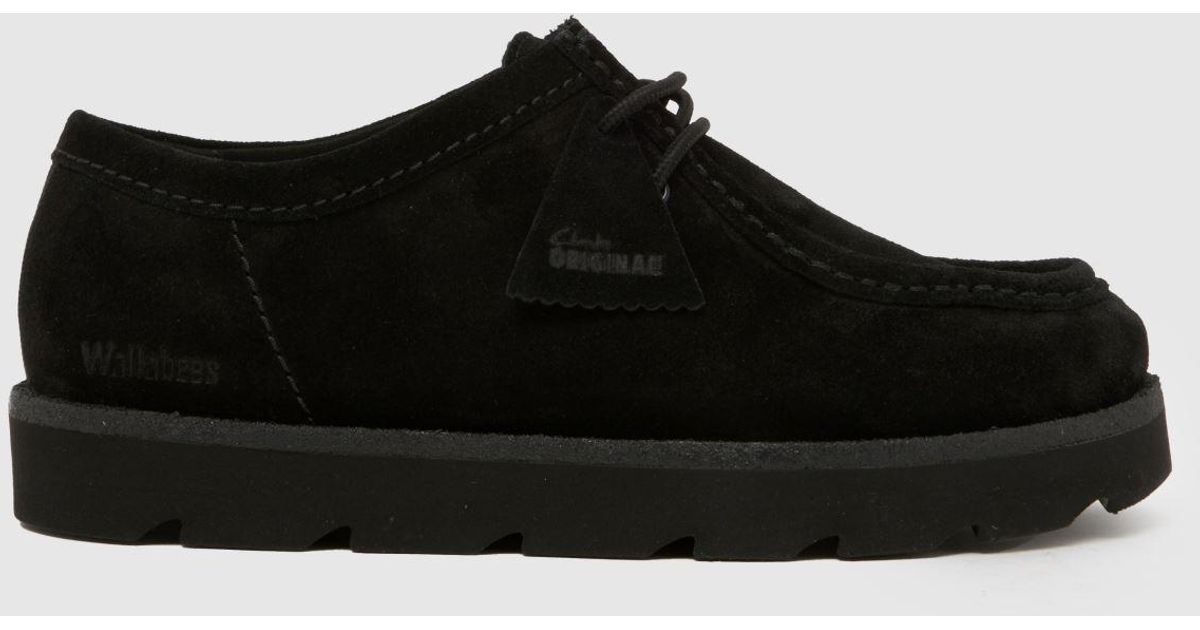 Clarks Meare Wallabee Shoes in Black for Men | Lyst UK