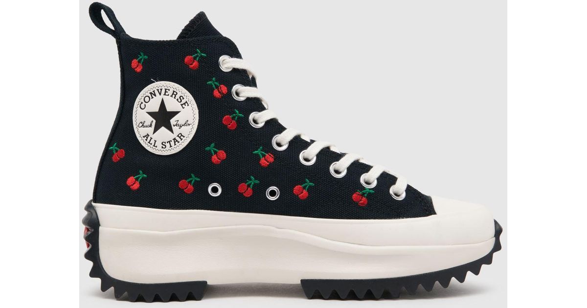 Converse Run Star Hike Hi Cherry On Trainers - Black/red in Blue | Lyst UK