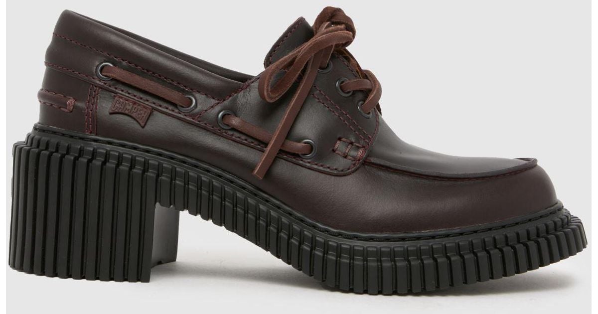 Camper Pix London Heeled Boat Flats in Black | Lyst UK