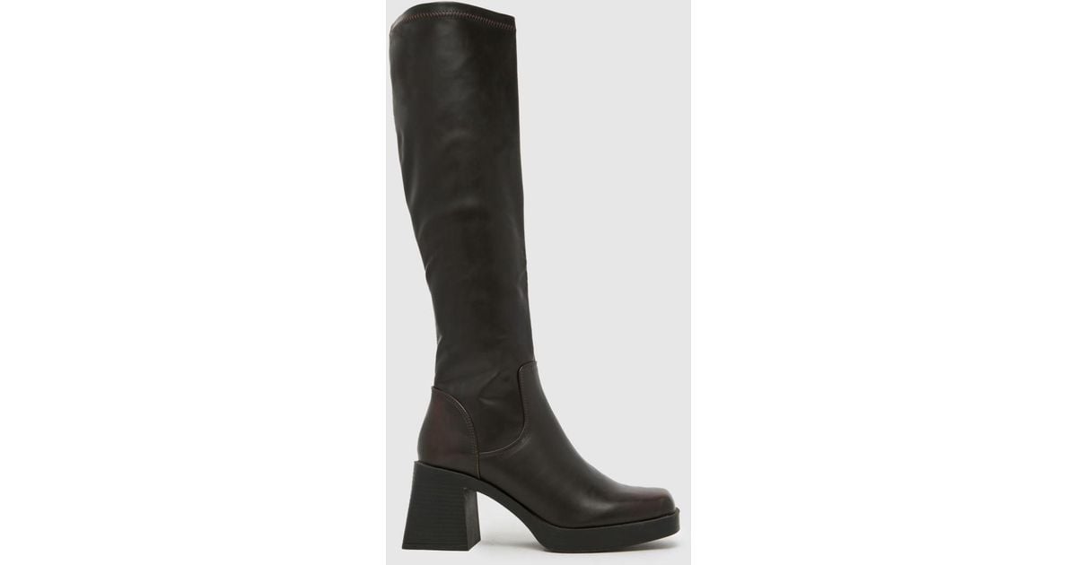 schuh Doja Platform Knee High Boots in Black | Lyst UK