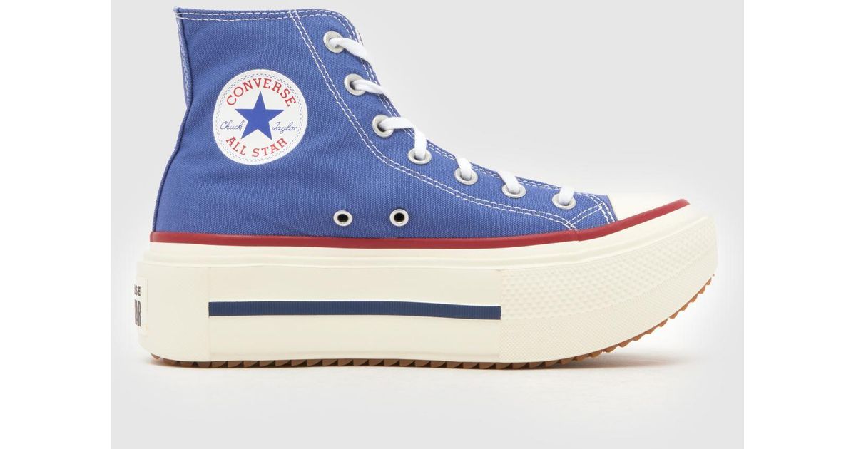 Converse All Star Lift Double Trainers in Blue | Lyst UK