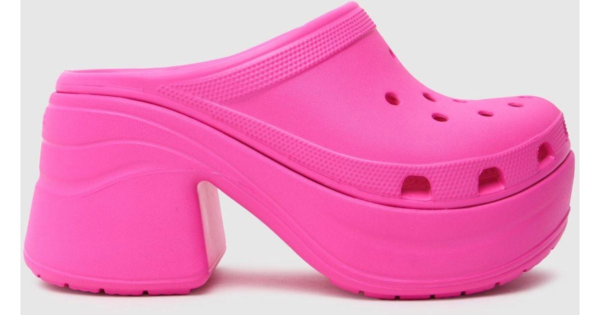 Crocs™ Siren Heeled Clog Sandals In in Pink | Lyst UK